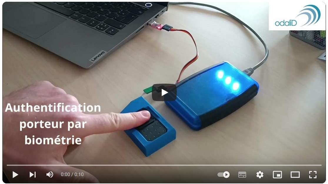 Biometric authentication with Mifare DESFire EV2 card - ODALID